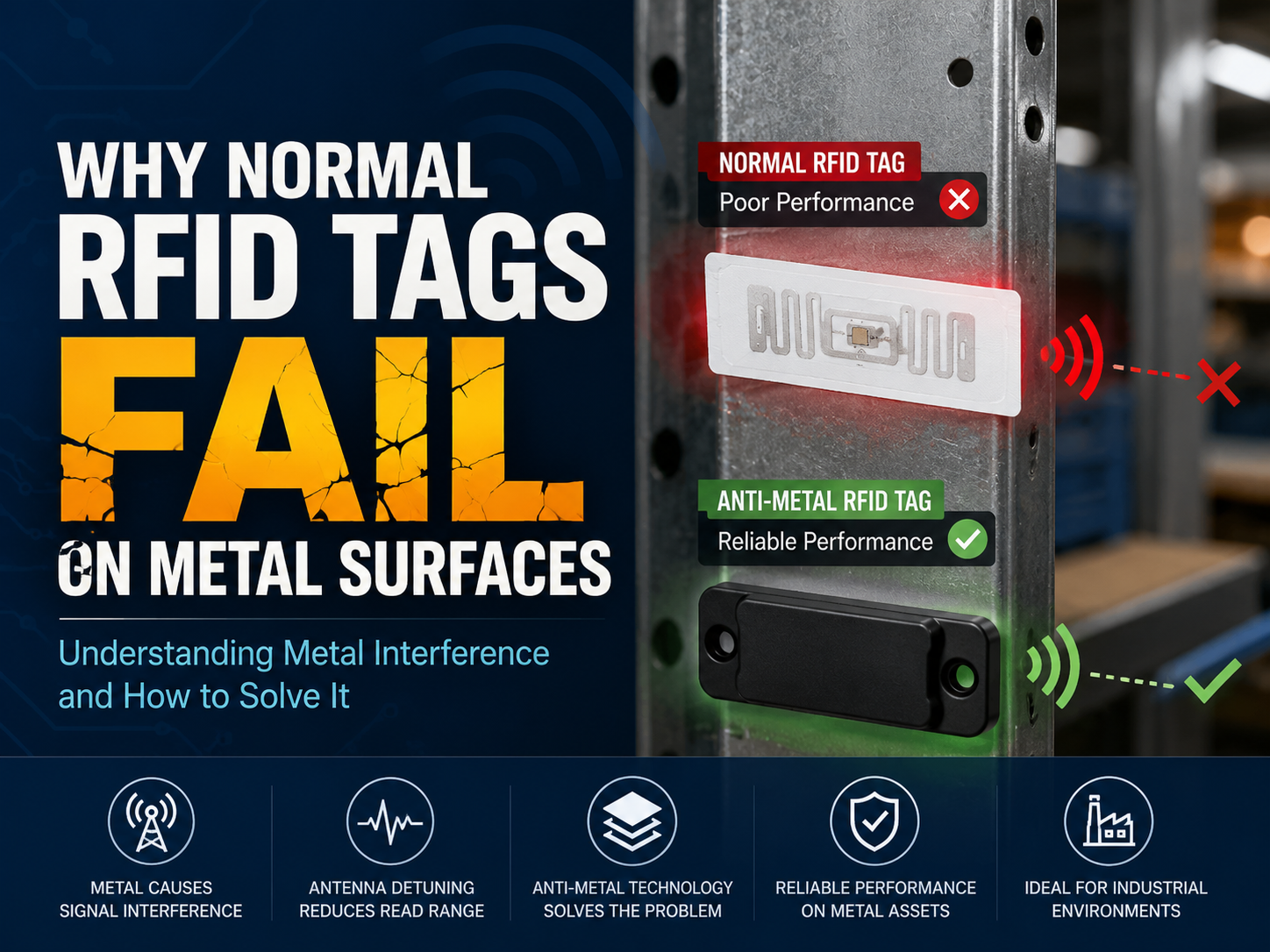 Why Normal RFID Tags Fail on Metal Surfaces - XIUCHENG RFID